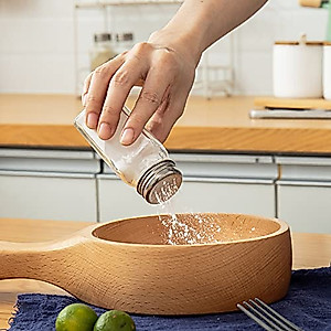 Tebery 30 Pack Glass Salt and Pepper Shaker Set with Stainless Steel Mushroom Top, 2.7oz Spice bottle for Kitchen, Restaurants and Catering, Classic Design