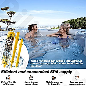 Bilinavy Spa in-Filter Mineral Sticks Parts for Hot Tub Filter Cartridge, Last for 4 Months, Yellow, 2PCS