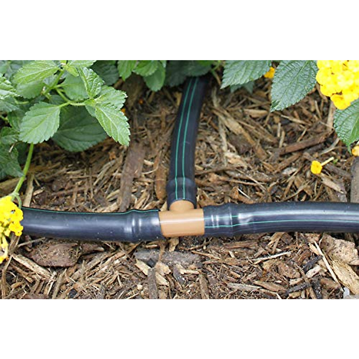 Habitech Irrigation Fittings Kit for 1/2" Tubing - 20 Piece Set - 6 Tees, 6 Couplings, 2 Elbows, 6 End Cap Plugs - Barbed Connectors for Rain Bird and Compatible Drip or Sprinkler Systems