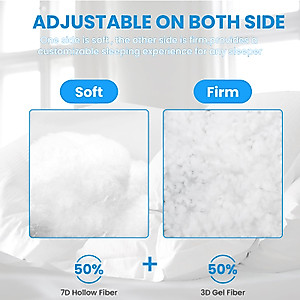 WINGLAM,Bed Pillows for Sleeping, Down Alternative Pillows, White,Microfiber Filled,Queen Pillows Set of 2,20x30 Inches,Super Soft,Hotel Collection,Queen Size Pillow for Back,Stomach or Side Sleepers