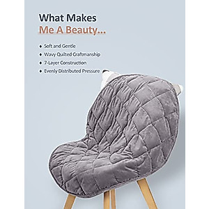 Kivik Weighted Blanket 7 lbs for Adult Travel Size,Small Weighted Body Blanket with Glass Bead Filled,Weighted Lap Blanket Throw for Calming & Relaxing,Household Machine Washable-Grey 29x24 Inches