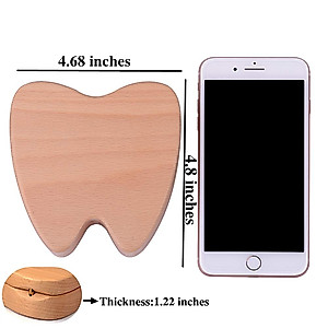 Artinova Baby Teeth Keepsake Box Wooden Box Tooth Shaped Box for Boys Girls, ARTA-0060