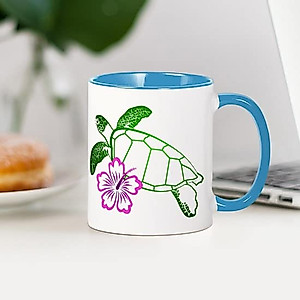CafePress Sea Turtle W/Hibiscus Mug Ceramic Coffee Mug, Tea Cup 11 oz