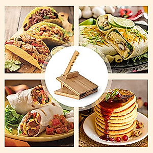 Tortilla Press 10 Inch Roti Maker Large Bamboo Wood Tortilla Press with Rolling Pin &100 Pcs Parchment Paper Quesadilla Maker for Homemade Tortilla, Roti.