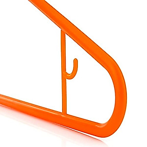 HANGERWORLD 10 Orange 16.5inch Plastic All Purpose Coat Clothes Garment Pant Skirt Bar Hangers Loop Hooks