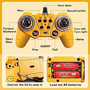 VijiSuki 2.4Ghz Remote Control Forklift Toys,RC Forklift Truck with Spray, Cool Lights,Sound,1/24 Scale 11 Channel Rechargeable Forklift Truck Gift for Kids