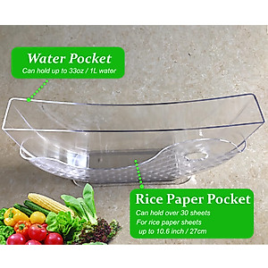 Aihmilcl Rice Paper Water Bowl Holder,Summer Roll Water Bowl Rice Paper Wrappers for Spring Rolls 10.62" One Pack(Rice Paper Not Included)