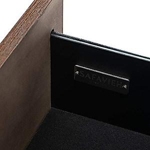 SAFAVIEH NST6401B, 23" W x 16" L x 21.5" H, Walnut/Brass