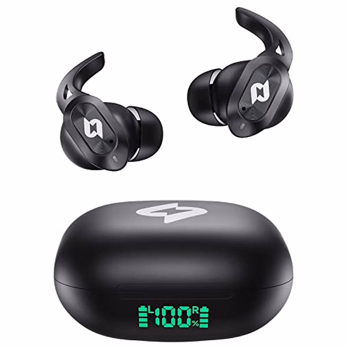 Wireless Earbuds Bluetooth Headphones with Wireless Charging Case 32H Playback LED Display in Ear Earphones Waterproof Ear buds Built in Mic Stereo Bass for iPhone Samsung Android Sport Workout Gym TV