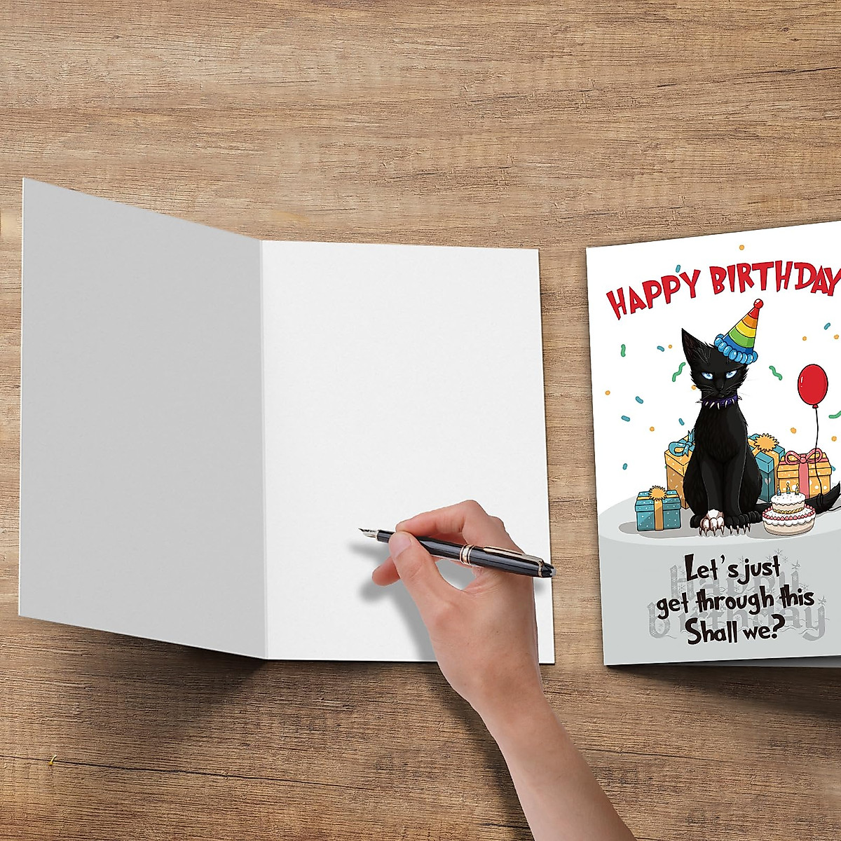 TQDaiker Funny Birthday Card for Cat Lovers, Cute Bday Card for Him Her