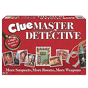 Clue Master Detective With Oversized Brass Tone Metal Weapons by Winning Moves Games USA, Largest Game of Clue Ever, for up to 10 Players, Ages 10 and Up