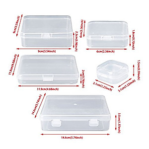 Happyaer Storage Box Square Transparent Plastic Jewelry Storage Boxes Beads Crafts for Case Container, 9x9x2.5cm