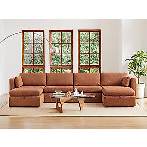 CHITA Sectional Modular Sofa Fabric Swatch, Linen, Grey, Blue, Terracotta, Moss Green Included