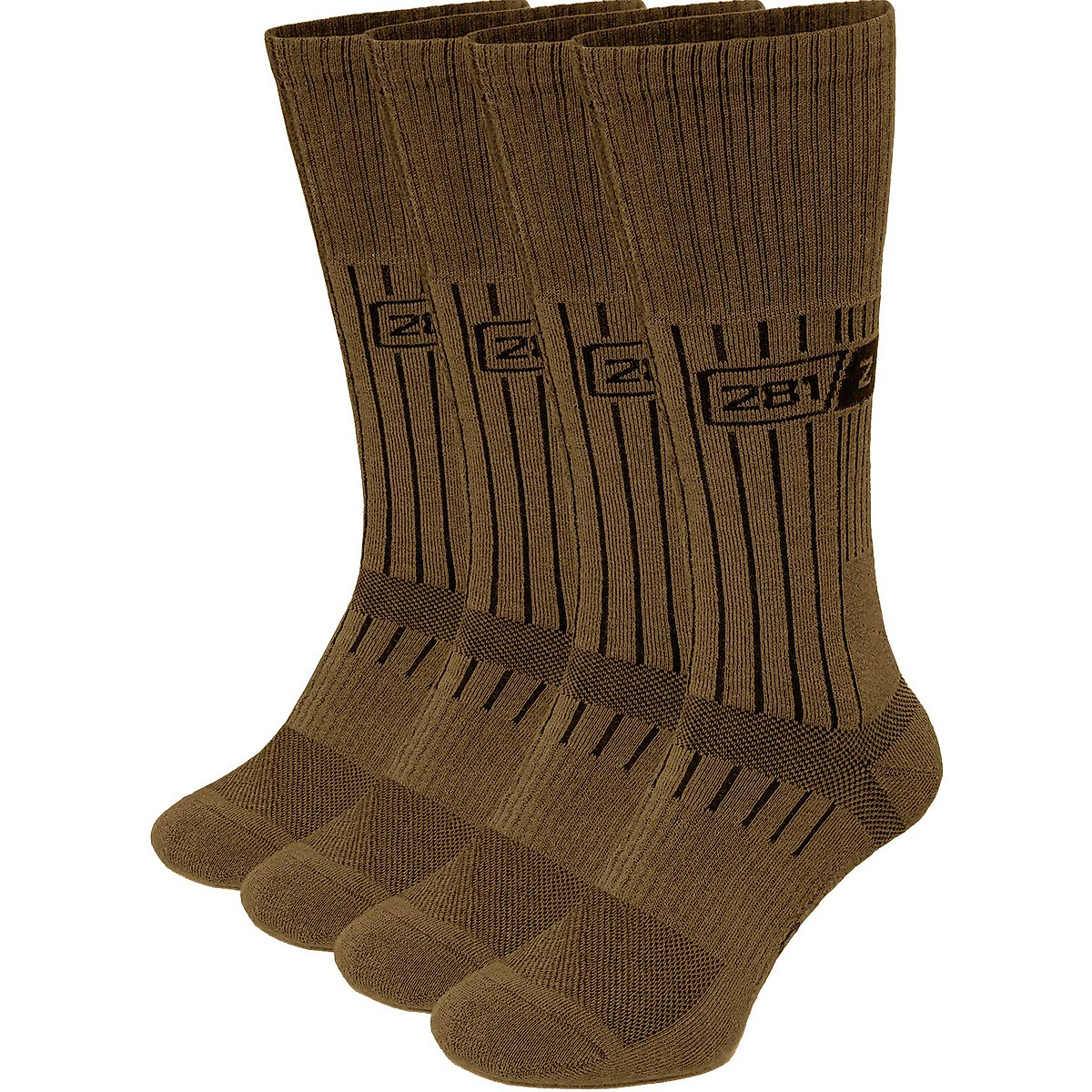 281Z Army Demi Season Breathable Over The Calf Uniform Boot Socks (Coyote Brown)(X-Small 4 Pairs Pack)