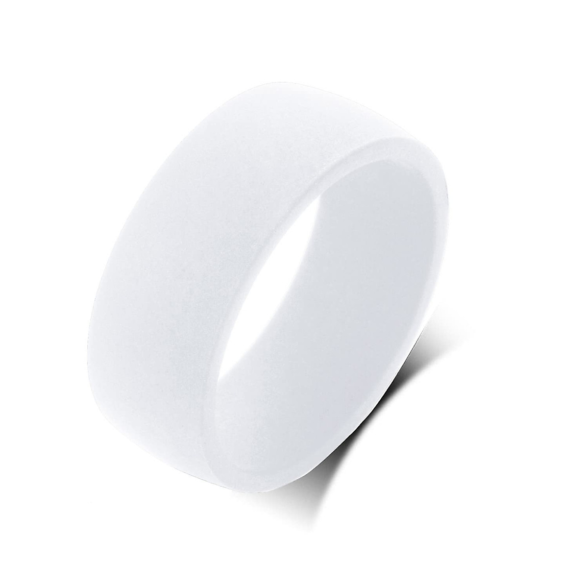 QINGDUO Inspirational Ring Christian Jesus Fish and Cross Symbols Ring Customize Lightweight Comfort Fit Plane Flexible Band Inspirational Faith Cross Ring Christian Religious Confirmation Gift,Red