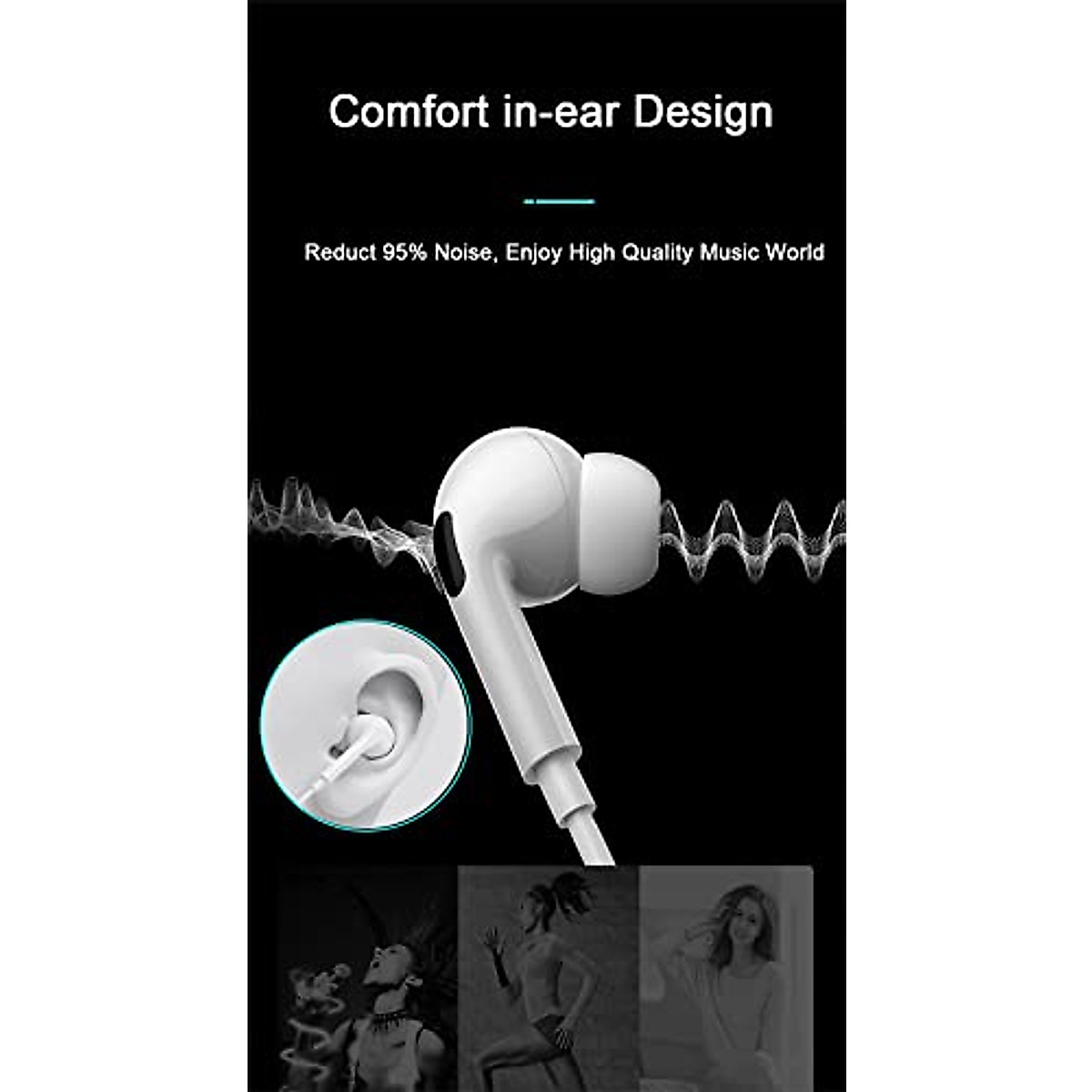 USB C Headphones, USB C Earbuds for Samsung Galaxy S23 Ultra S23+ USB Type C Wired Headphone with Microphone HiFi Stereo USB C Earbuds for Galaxy S23 S22 Ultra S21 FE Z Flip 4 Oneplus 10 Pro (2 Pack)