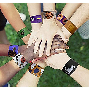 JoFAN 48 PCS Easter Slap Bracelets Toys for Kids Boys Girls Toddlers Easter Basket Stuffers Egg Fillers Gifts Party Favors