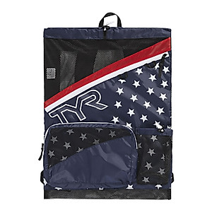 TYR Elite Team Mesh Backpack, Red/Navy, one Size