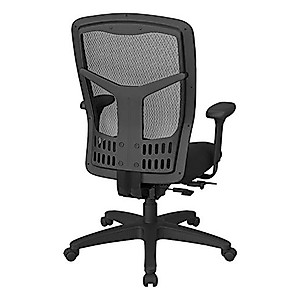 Office Star ProGrid High Back Manager's with Adjustable Seat Height, 2-to-1 Synchro Tilt Control and Seat Slider, Black Mesh