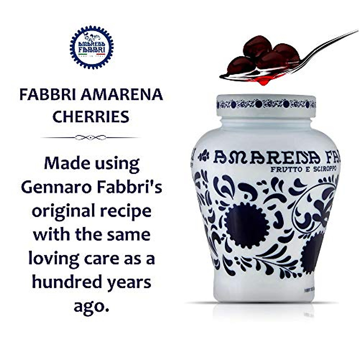 Fabbri Amarena Wild Cherries in Syrup, Gluten Free, Non- GMO, Vegan, 21 Ounce