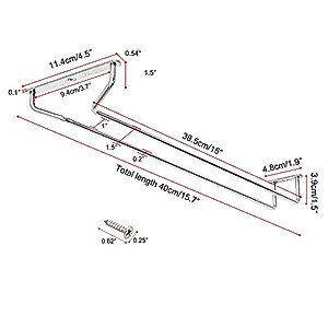 CUKE2BEET 15.7 Inch Stainless Steel Wine Glasses Rack Under Cabinet Stemware Rack, Wine Glass Hanger Rack Wire Wine Glass Holder Storage Hanger for Cabinet Kitchen Bar (4)