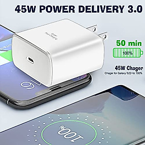 45W Super Fast Charger Type C,Samsung Fast Charger for iPhone 14/14 Pro/14 Pro Max/Samsung Galaxy S22 Ultra/S22+/S22/S21 Ultra/S21 Plus/S21/S20