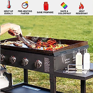 Wind Guards for Blackstone 36 Inch Griddle, Blackstone Griddle Accessories, Stainless Steel Magnetic Wind Screen, Compatible with Rear Grease Cup, Hood and Side Shelf, Gas Saving, Grilling Gifts