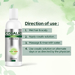 Cosalic Coal Tar and Salicylic Acid Solution Dandruff Free Shampoo with Salicylic Acid for Dry Scalp, Itch Relief, Psoriasis & Seborrheic Dermatitis - 6.8 Fl Oz(Pack of 2)