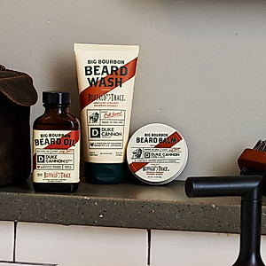 Duke Cannon Supply Co. Big Bourbon Beard Care Collection Gift Bundle (3 Piece Set) - Beard Wash, Balm and Oil (Oak Barrel Scent)