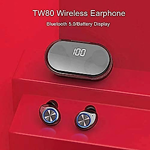 TBIIEXFL Headphones Touch Control with Charging Case Waterproof Stereo Earphones in-Ear Built-in Mic Headset Premium Deep Bass for Sport