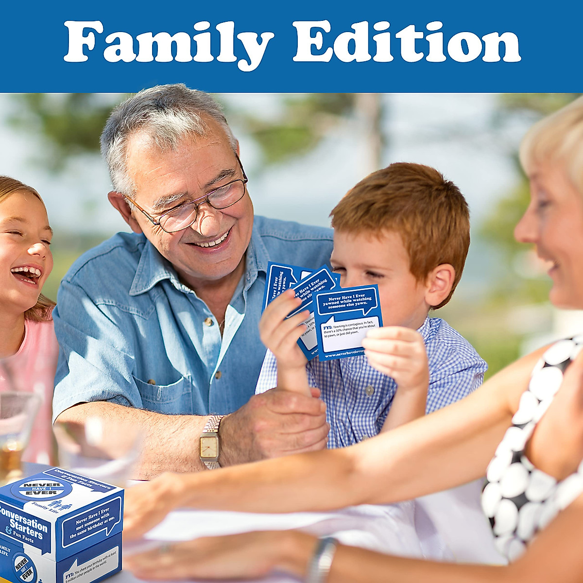 Never Have I Ever Conversation Starters: Family Edition | Funny Card Game for Parties, Get Togethers, Vacations, Game Nights & Gifts | Fun Card Games for Family, Teens and Kids | 150 cards | Ages 8+