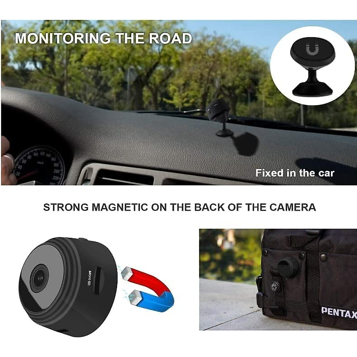 Mini Spy Camera Wireless WiFi Spy Camera Hidden Camera Small Camera Spy Cameras with Night Vision and Motion Detection Home Security Indoor/Outdoor Nanny Cam for pet