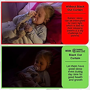 Portable Blackout Curtains 118x58 Shades - 100% Black Out Window Inserts, Temporary Home Blinds Nursery Baby Bedroom No Drill Curtain Cut to Size Sun Light Blocker Velcro & Suction Cups Room & Travel