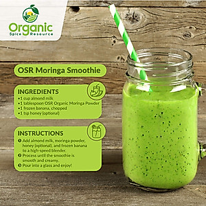 Organic Moringa Powder - 1.10 lbs (17.64 oz) | USDA Organics, Non-GMO, Kosher, Halal, Moringa Olifera Powder - 100% Raw and Natural, by SHOPOSR