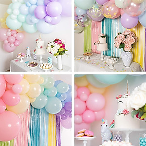 Pastel Balloon Garland Kit - Macaron Balloon Arch Kit for Parties - Small and Large Balloons Gold Confetti Mint Pink Balloons - Balloon Column