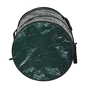 Household Essentials Pop Up Hamper, Pop Up Camping Trash Can, Great for Outdoor or Indoor Use, Portable and Collapsible with Zippered Top, Green