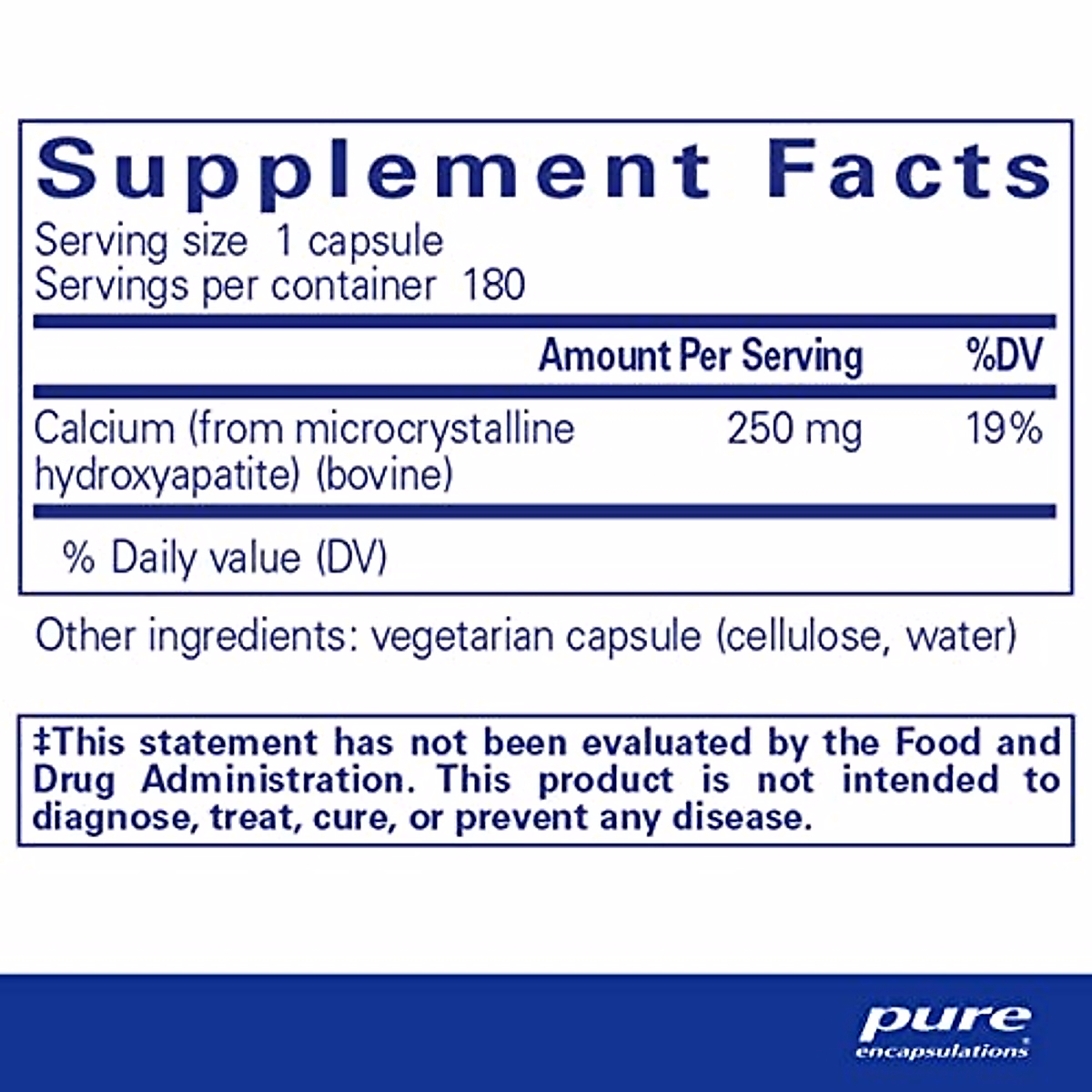Pure Encapsulations Calcium MCHA | Hypoallergenic Supplement to Support Bones* | 180 Capsules