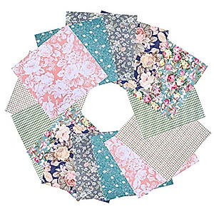 PRETYZOOM Cotton Sheets 14pcs Cotton Fabric Sewing Bundle Patchwork DIY Quilting Sewing Floral Mixed Squares Bundle Fabric Sheets Patchwork Summer Sewing Fabric Material (Assorted Color) Bed Sheet