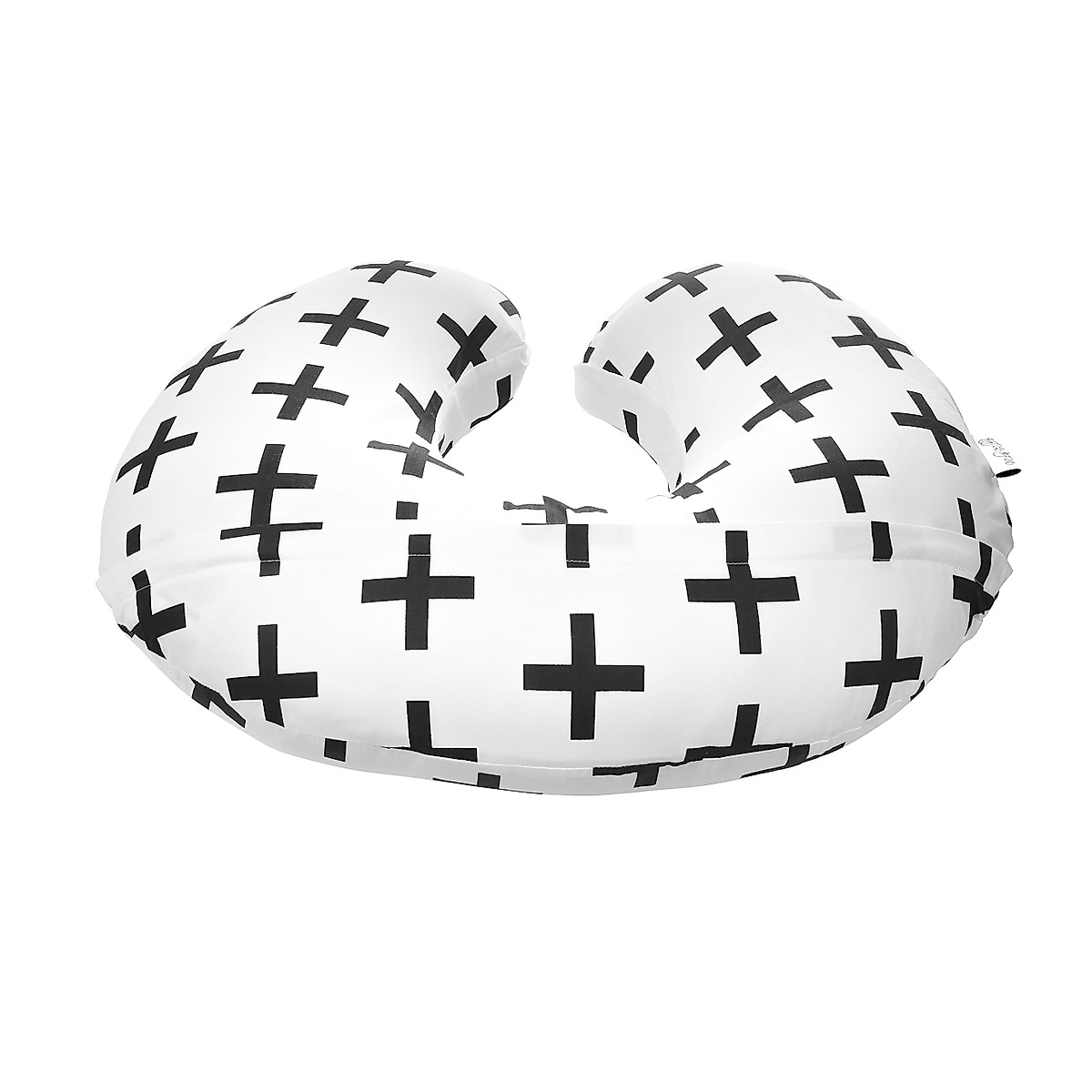 Mila Millie Premium Quality Nursing Pillow Cover Nordic Swiss Black Cross Unisex Design Slipcover - 100% Cotton Hypoallergenic - Great for Breastfeeding Mothers - Fits Boppy Pillow
