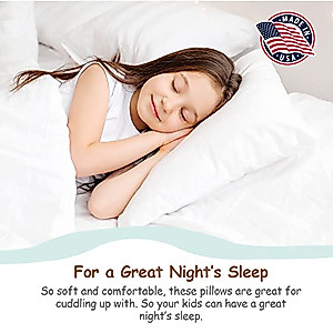 Pillowflex Sleep & Toddler Pillow (18x24 inches) - Soft Faux Synthetic Down Alternative Pillows Perfect for Toddlers, Bed Pillows for Sleeping Wedge with Neck Support and Allergy Free Kid's Pillows.