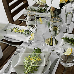 Clear Acrylic Place Cards, 3.5" x 2" Small Rectangle Acrylic Blank Seating Card, Escort Name Plate for Table Setting, Wedding, Dinner Party, 120 Pcs