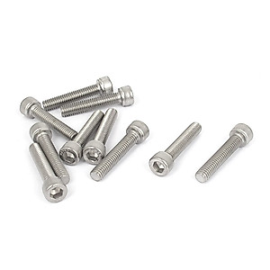 uxcell M6x30mm 304 Stainless Steel Hex Key Bolt Socket Head Cap Screws 1mm Thread Pitch 10pcs
