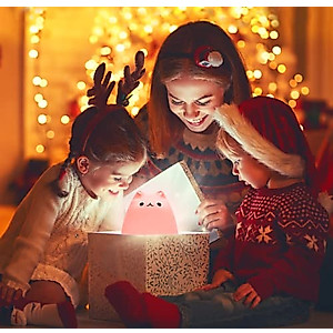 Litake Kitty Night Light, USB Rechargeable Silicone Cute Cat Night Light for Kids Baby Children, 7-Color Changing LED Cat Lamp Nursery Nightlights for Kids bedroom (Celebrity Cat)