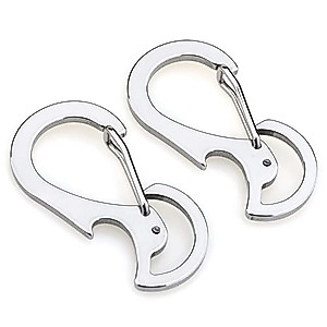 SUPDMZJ 2pcs Stainless Steel 420 Multifunctional Key Chain, Backpack Hook, Carabiner, Bottle Opener.
