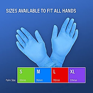 NITRYLEX Nitrile Medical Exam Gloves, Powder-Free, Latex-Free, Textured, Blue, Medium, 100, (PP6001)