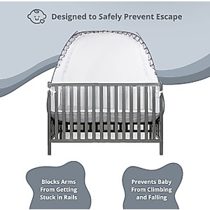 Brite Life Baby Safety Crib Tent - Premium Pop up Set up - Waterproof Mattress Crib Cover - Nursery Mosquito Net - See Through Mesh Crib Net - Protect from Insects & Pet - (51x27x55 inches)