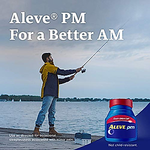 Aleve PM Caplets, Fast Acting Sleep Aid and Pain Relief for Headaches, Muscle Aches, Non-Habit Forming 220 mg Naproxen Sodium and 25 mg Diphenhydramine HCl Capsules, 80 count