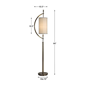 Uttermost Balaour 66" High Antique Brass Floor Lamp