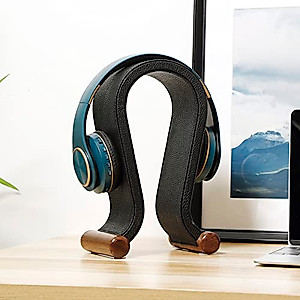 ONEGenug Wooden Headset Stand,Universal Earphone Hanger Holder for Gaming Headsets & DJ Studio Headphones Desktop Headphone Rack for All Headphone Size