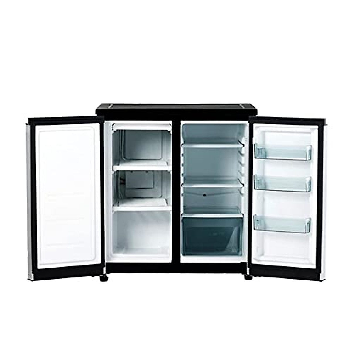 Avanti RMS551SS Model RMS551SS-SIDE-BY-SIDE Refrigerator/Freezer, 33.5" x 31" x 23", Stainless Steel